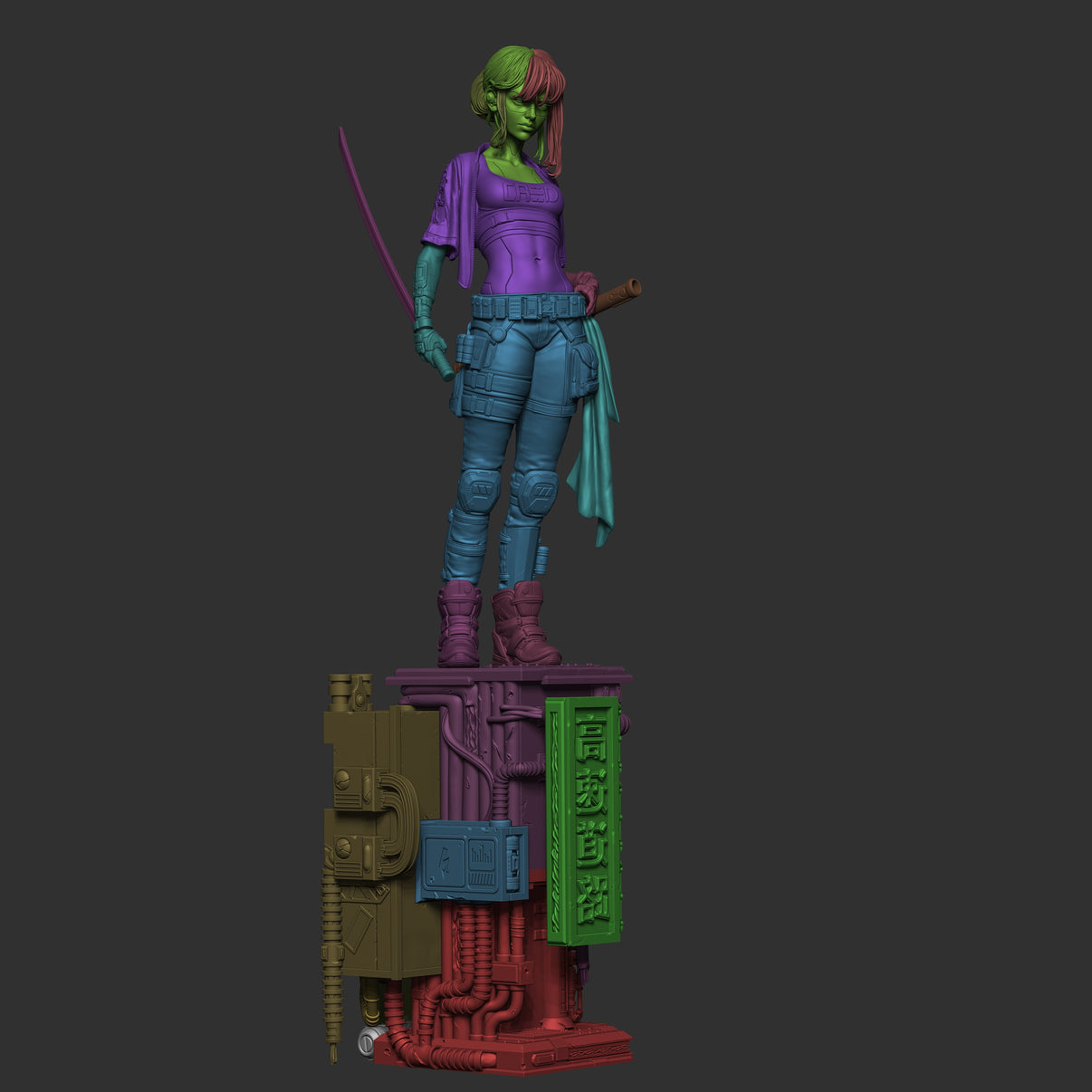 Cyber Samurai Statue 3D-Printed Kit – KAPIKOPRINTED